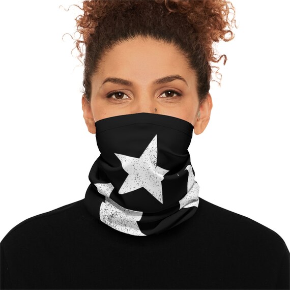 Puerto Rico Black and White Flag Lightweight Neck Gaiter | Etsy
