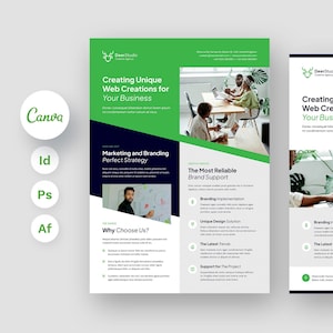 Web Studio Flyer Canva Template, Digital Agency, Solar Panel Offer ...