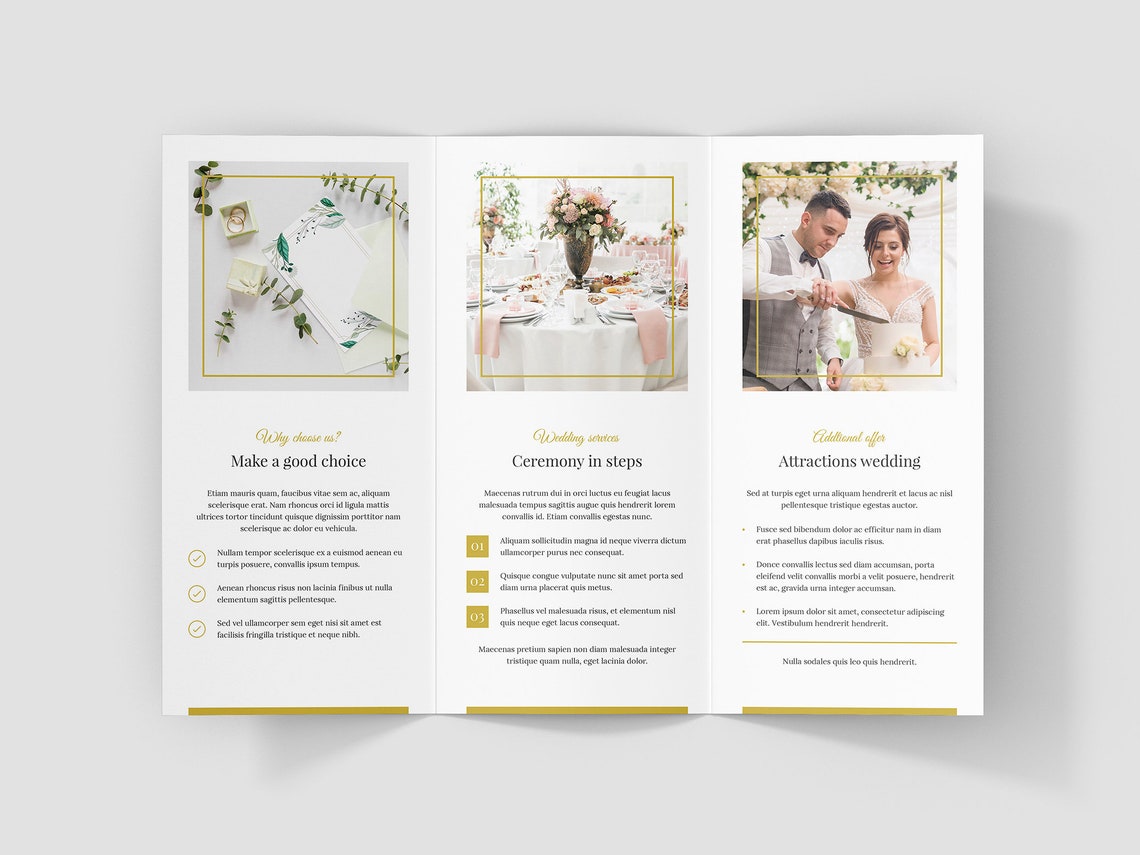 Wedding Offer Brochure Tri-fold, Wedding Planner, Photographer Client ...