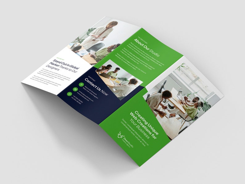 Web Studio Brochure Tri-fold Template, Creative Agency, Interactive ...