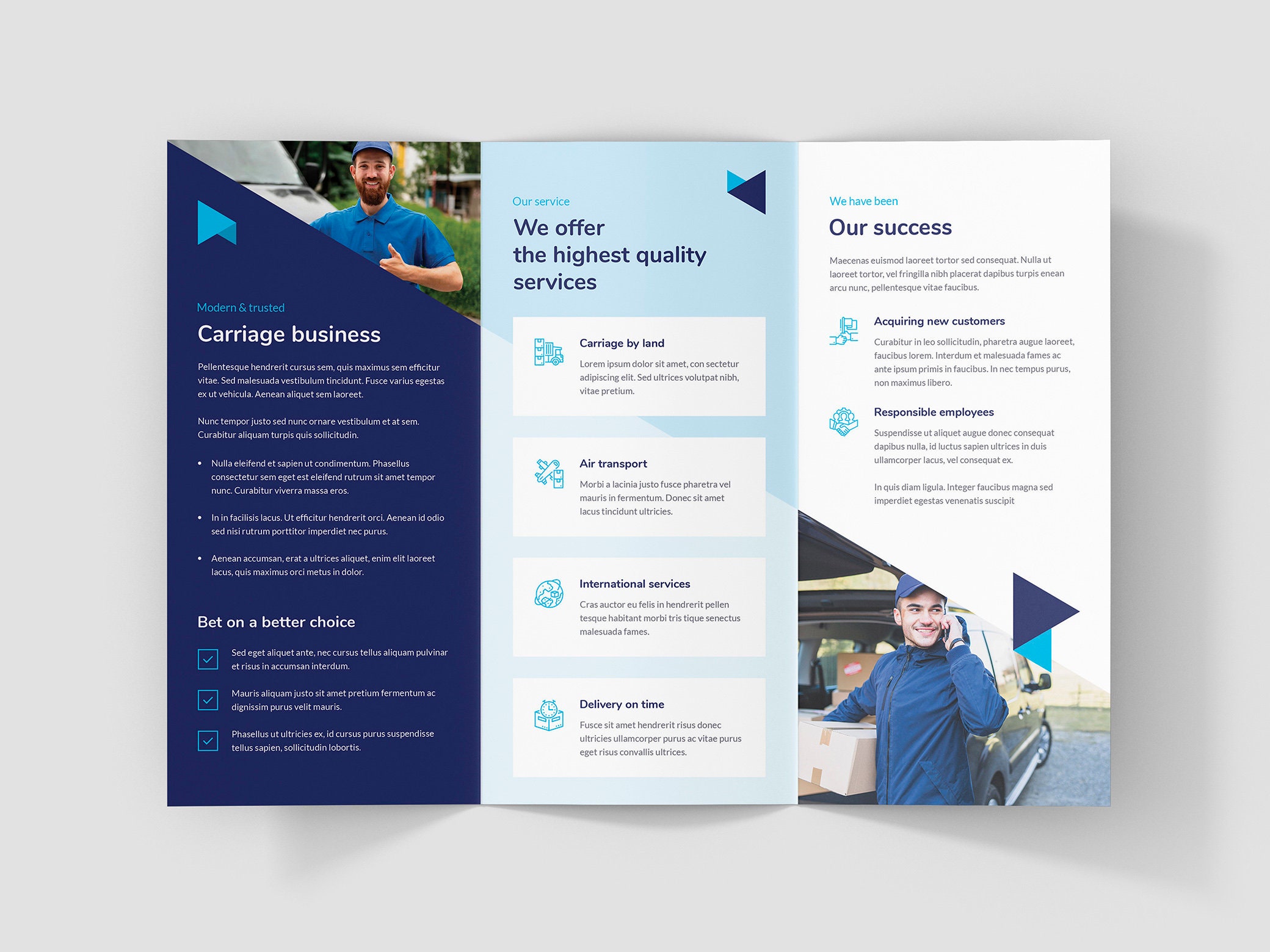 Carriage, Delivery, Orders Have Shipped, Brochure Trifold, Canva ...