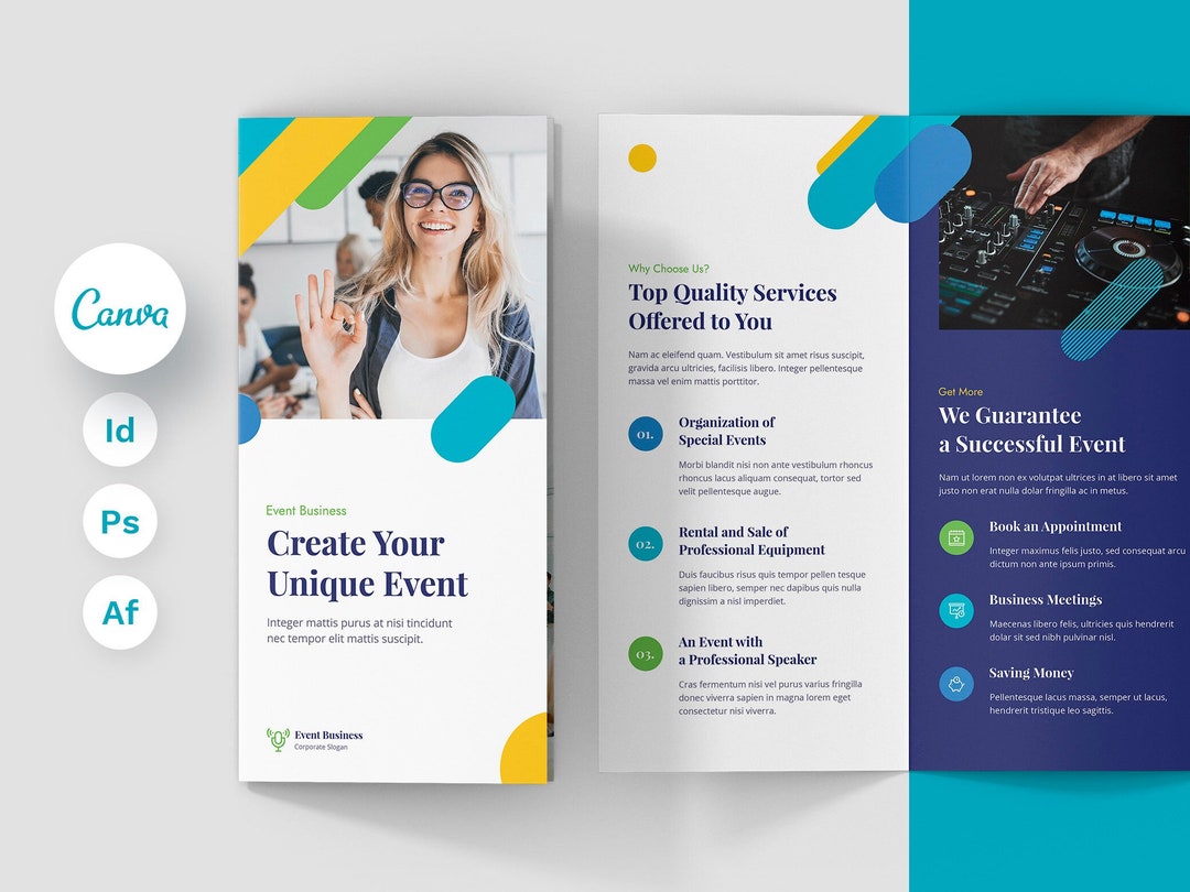 Event Business Brochure Tri-fold Template, Canva, Indesign, Photoshop ...