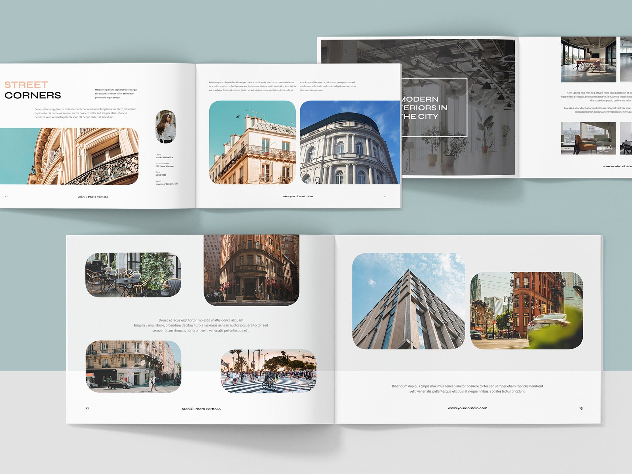 Architecture Interior Design Portfolio, Canva Template, Landscape ...