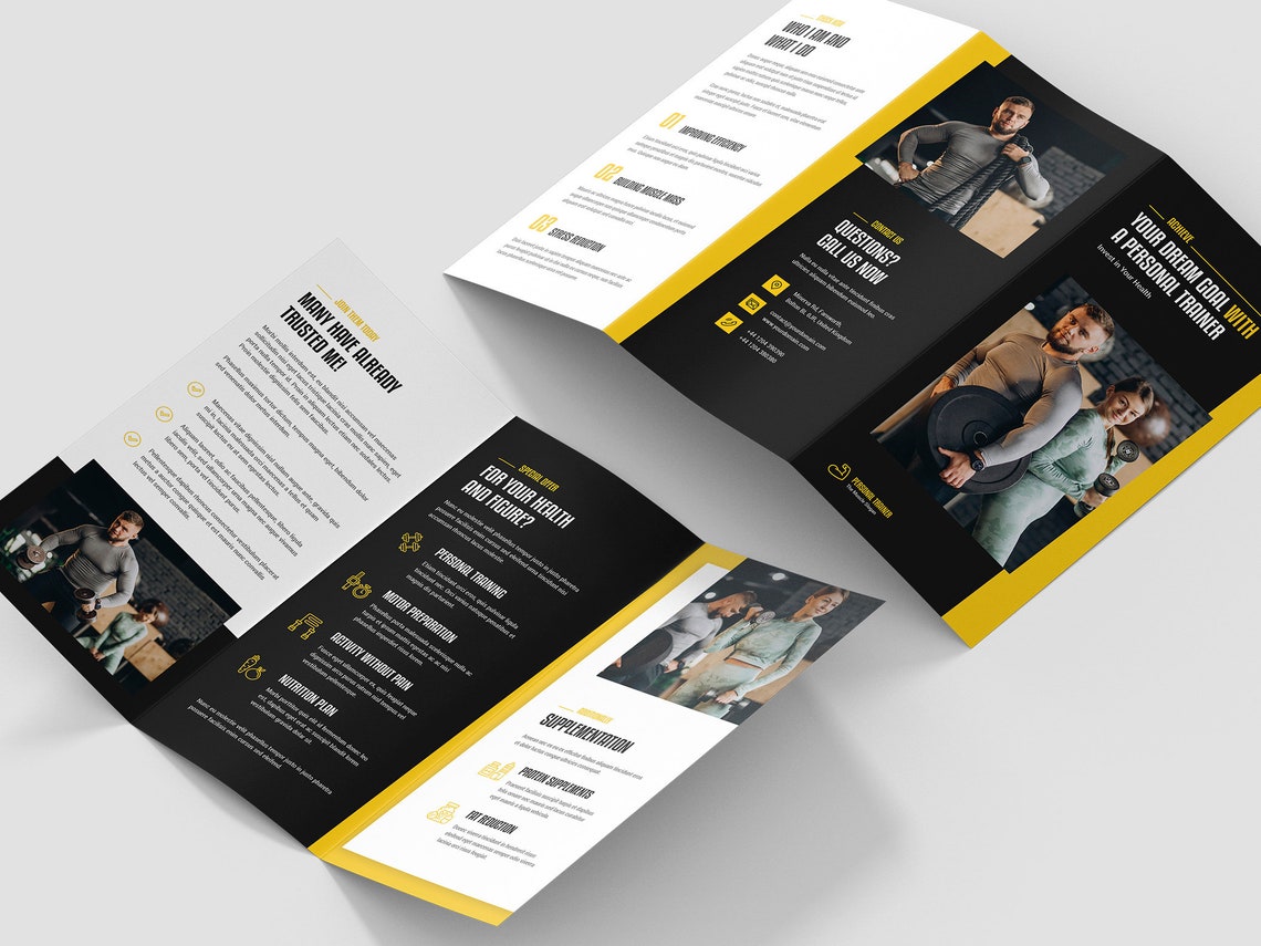7 in 1 Personal Trainer Brochures Bundle, Canva Templates, Fitness ...