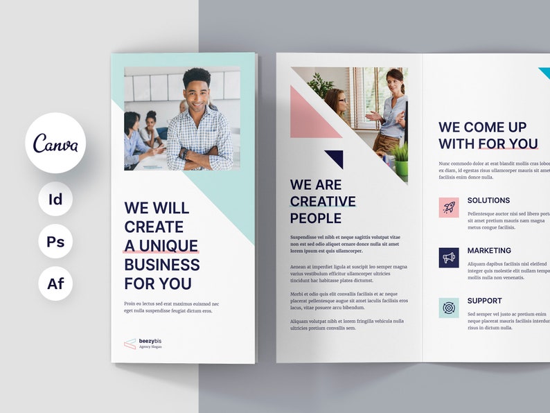 Creative Agency Studio Brochure Tri-fold Canva Template - Etsy