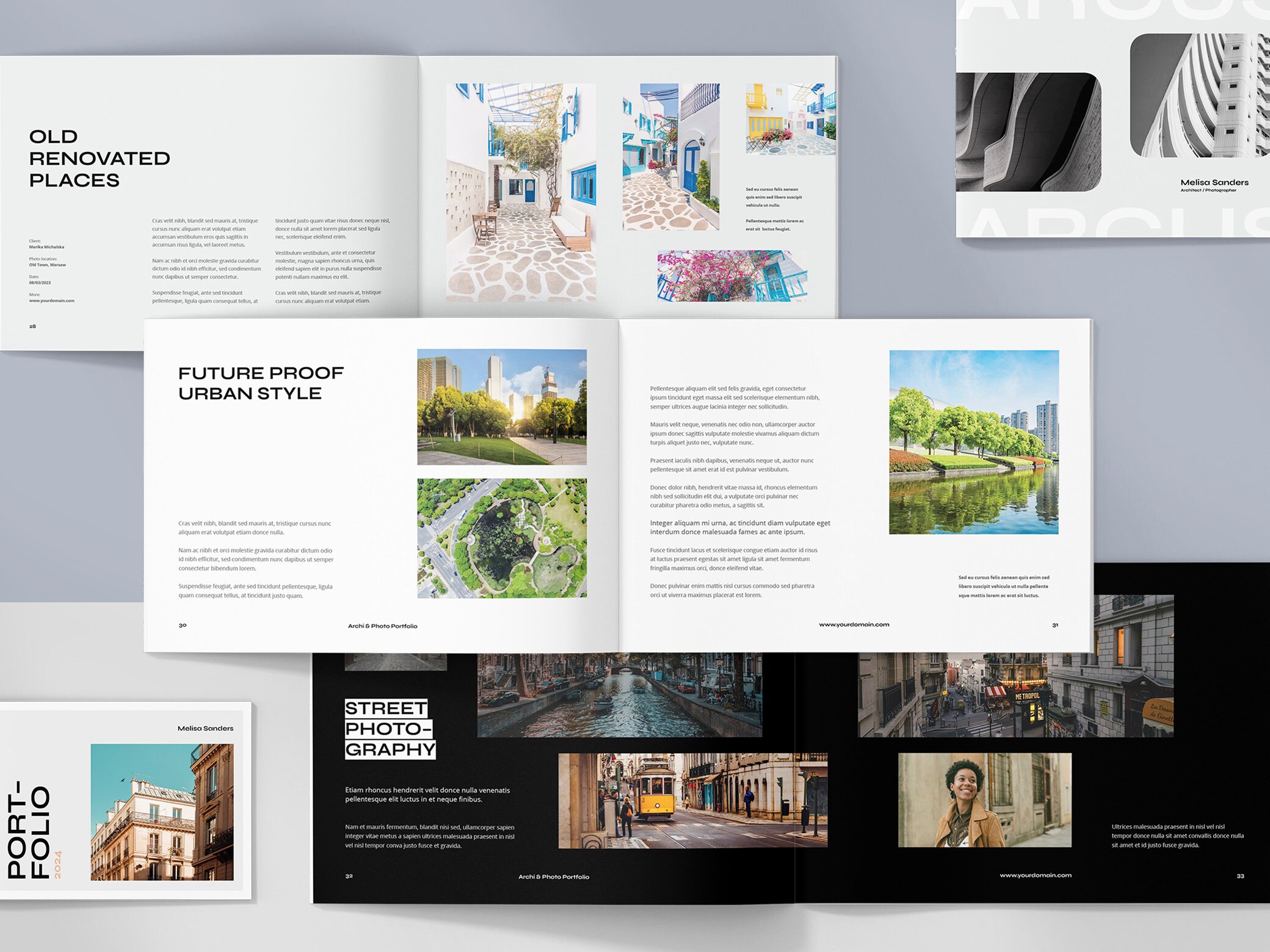 Architecture Interior Design Portfolio, Canva Template, Landscape ...