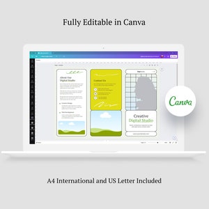 Digital Studio Brochure Tri-fold, Canva Template, Creative Agency Offer ...