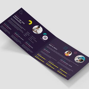 Resume Canva Template, Brochure Bi-fold Landscape, Horizontal Resume ...