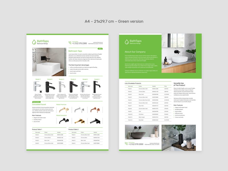Technical Product Data Sheet Template Bathroom Fittings Kitchen Taps ...