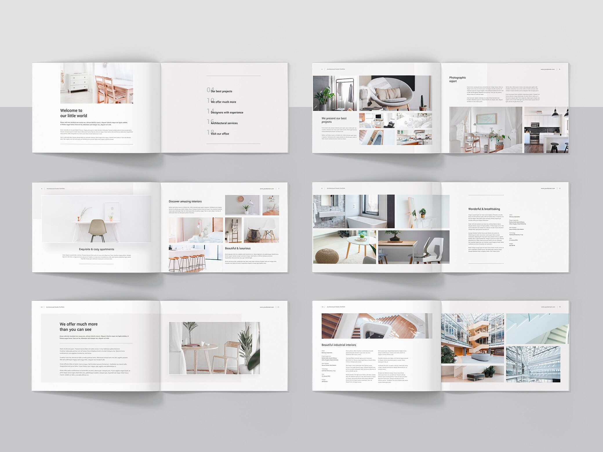 Portfolio Template, Minimalist Layout, Architecture, Interior Design ...