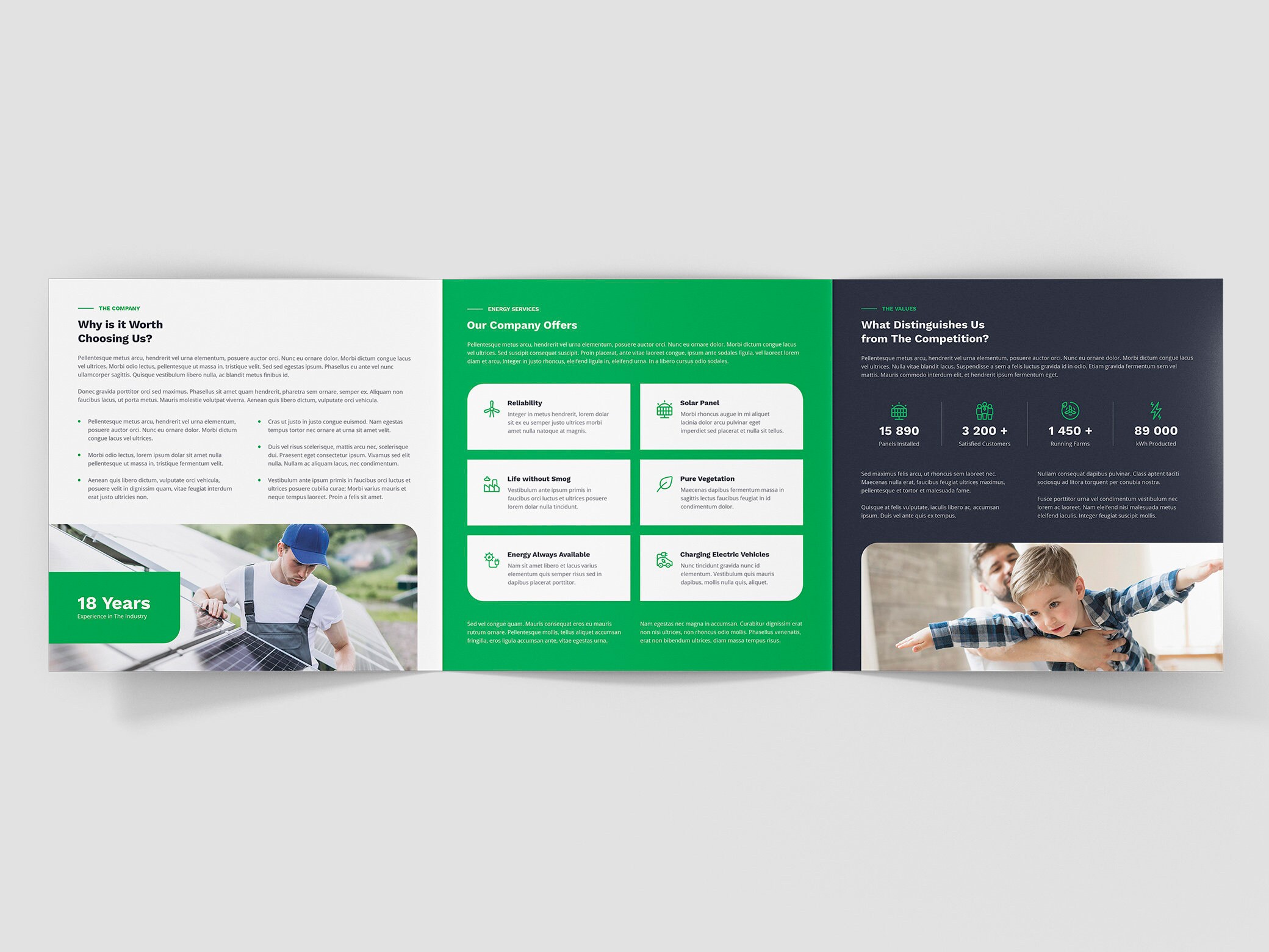 Solar Energy Brochure Tri-fold Square Canva Template, Renewable Energy ...