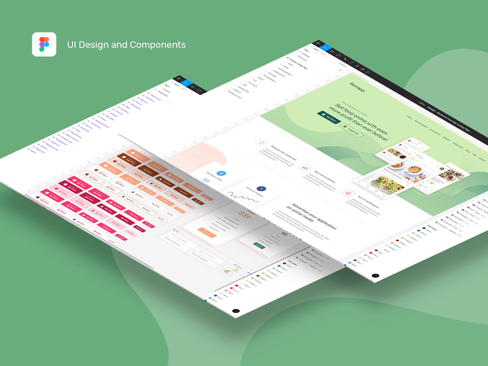 Landing Page for Mobile App Promotion, Figma Template, UI Design, One ...
