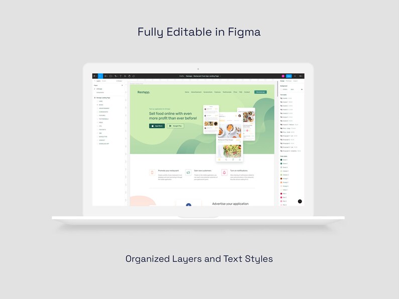 Landing Page for Mobile App Promotion, Figma Template, UI Design, One ...