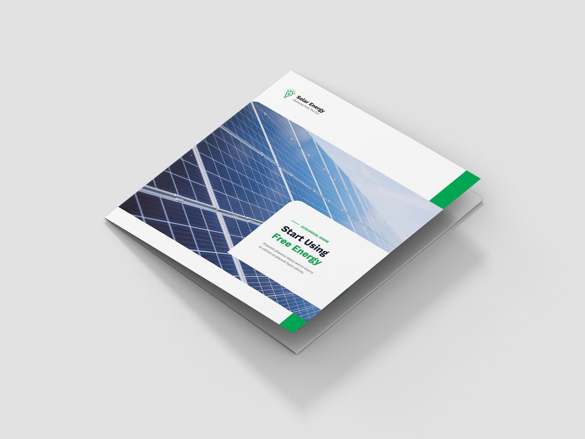 Solar Energy Brochure Tri-fold Square Canva Template, Renewable Energy ...