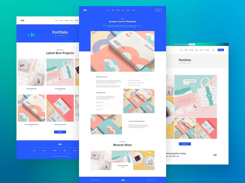 Creative Studio Figma Template, UI Design, Urho Agency, Portfolio ...