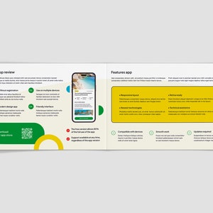 Mobile App Brochure Bi-fold Landscape, Informational and Promotion App ...