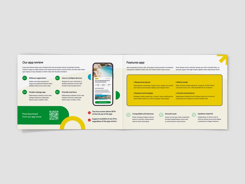 Mobile App Brochure Bi-fold Landscape, Informational and Promotion App ...