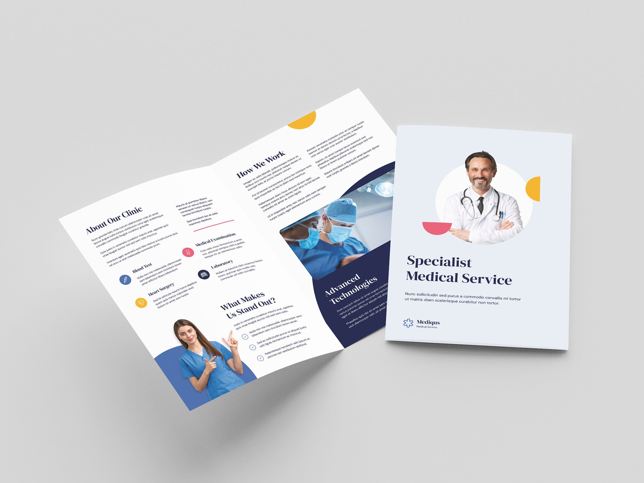 Medical Services Brochure Bi-fold Canva Template, Health and Care ...