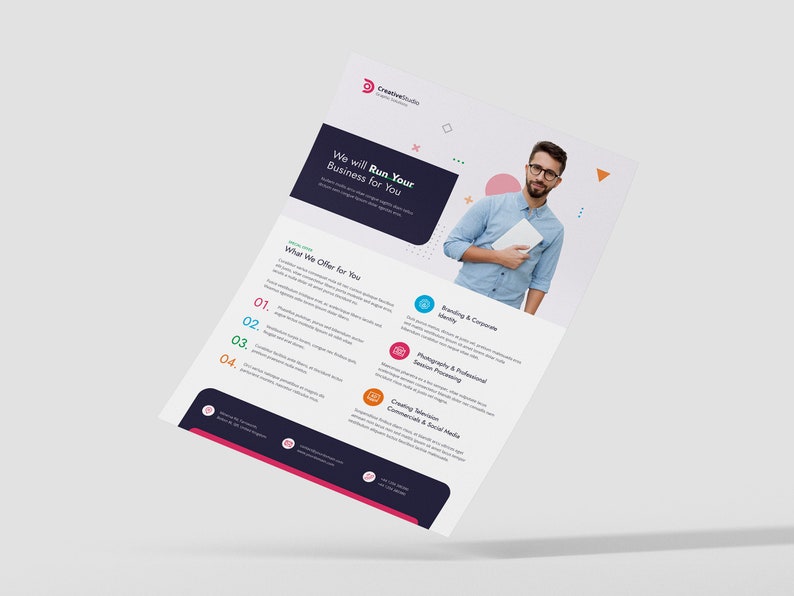 Creative Marketing Studio Flyer Print Canva Template, IT Solutions ...