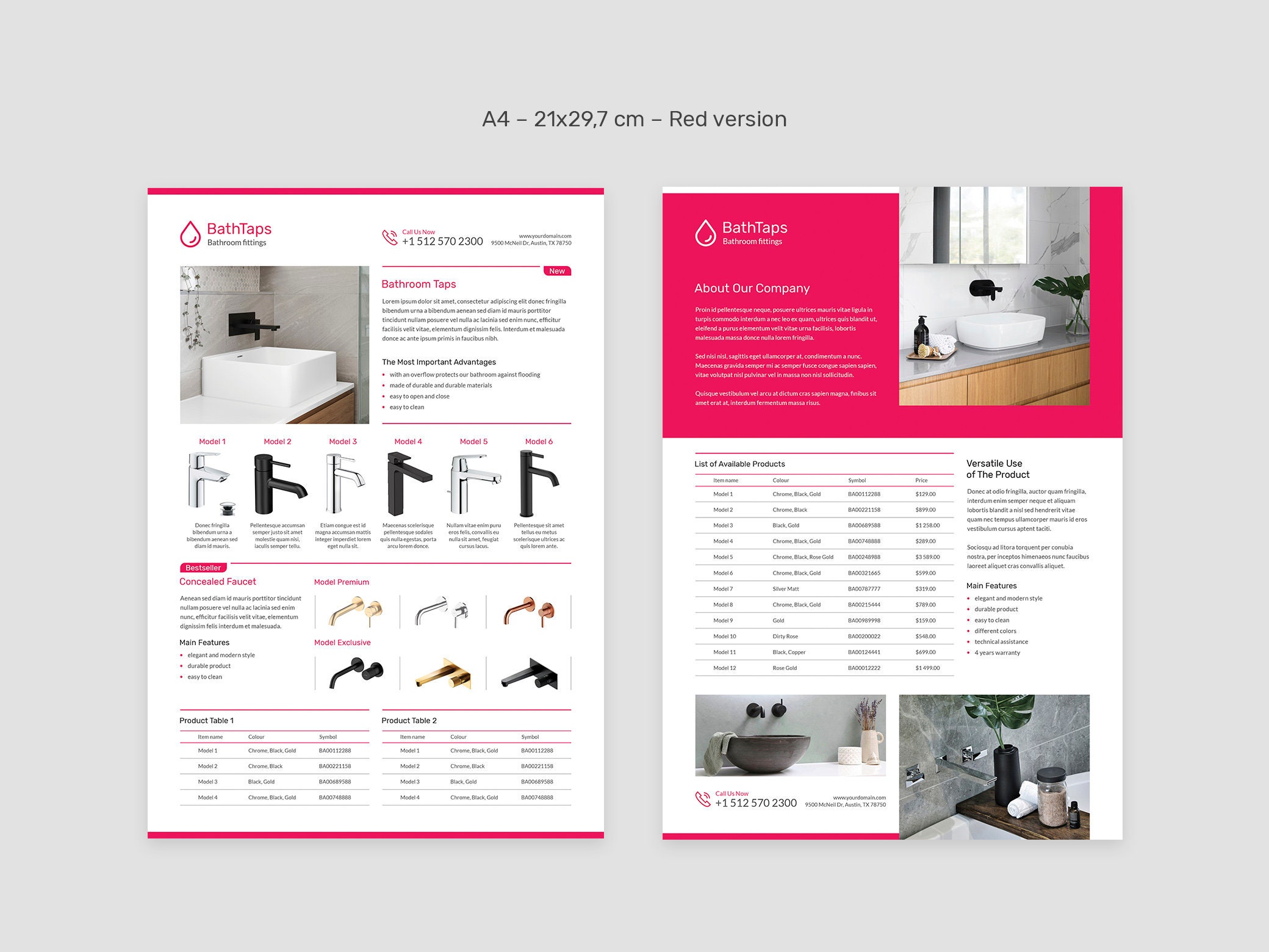 Tap Technical Data Flyer Canva Template, Product Description ...