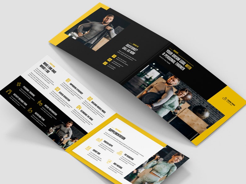 7 in 1 Personal Trainer Brochures Bundle, Canva Templates, Fitness ...