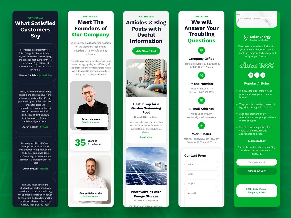 Solar Energy, Renewable Business, Figma Landing Page Template, Solar ...