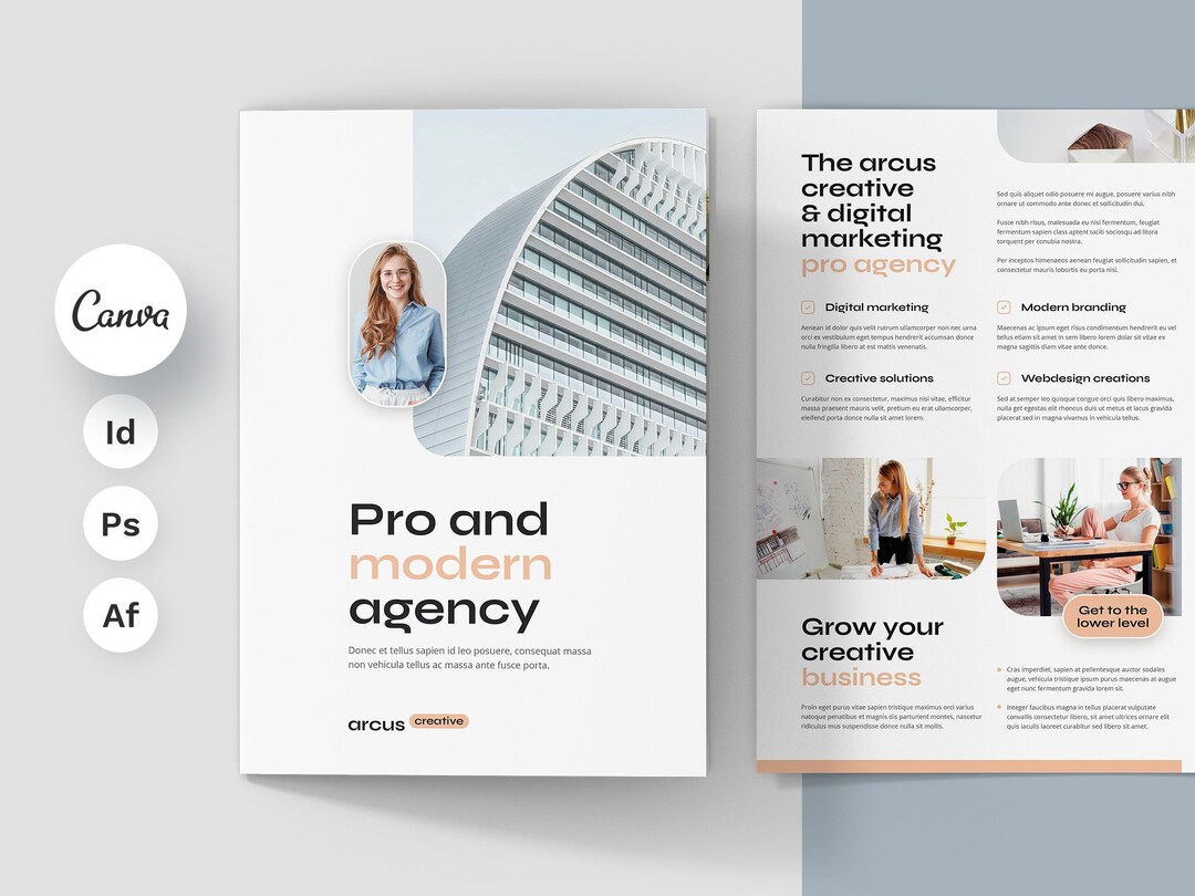 Sleek Arcus Brochure Template for Marketing Agencies and Home Buyers ...