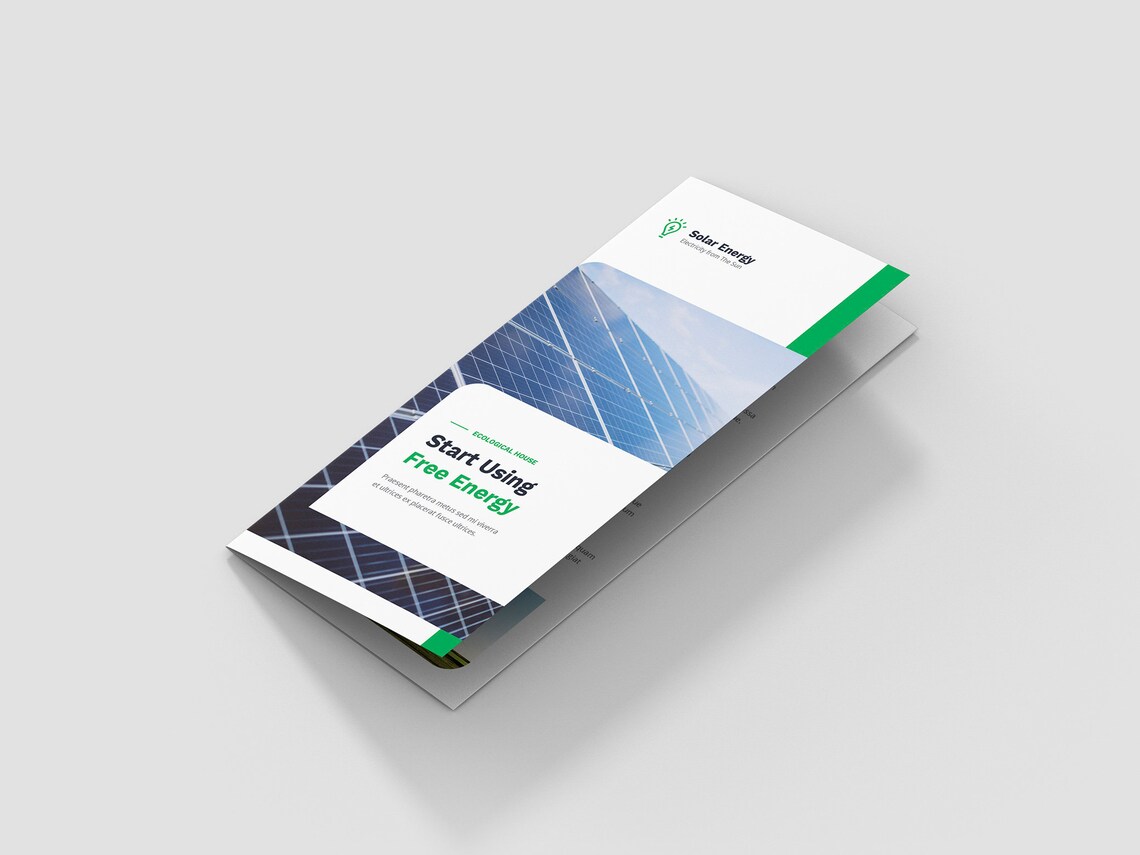 Solar Energy Brochure Tri-fold Template, Canva, Indesign, Photoshop ...