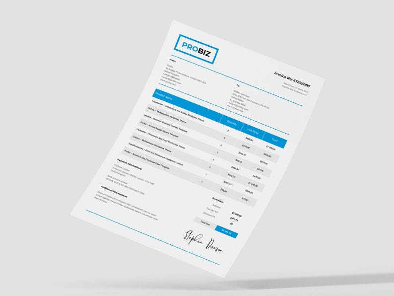 Editable Invoice Template, Modern Minimalist Design, Canva & Affinity ...