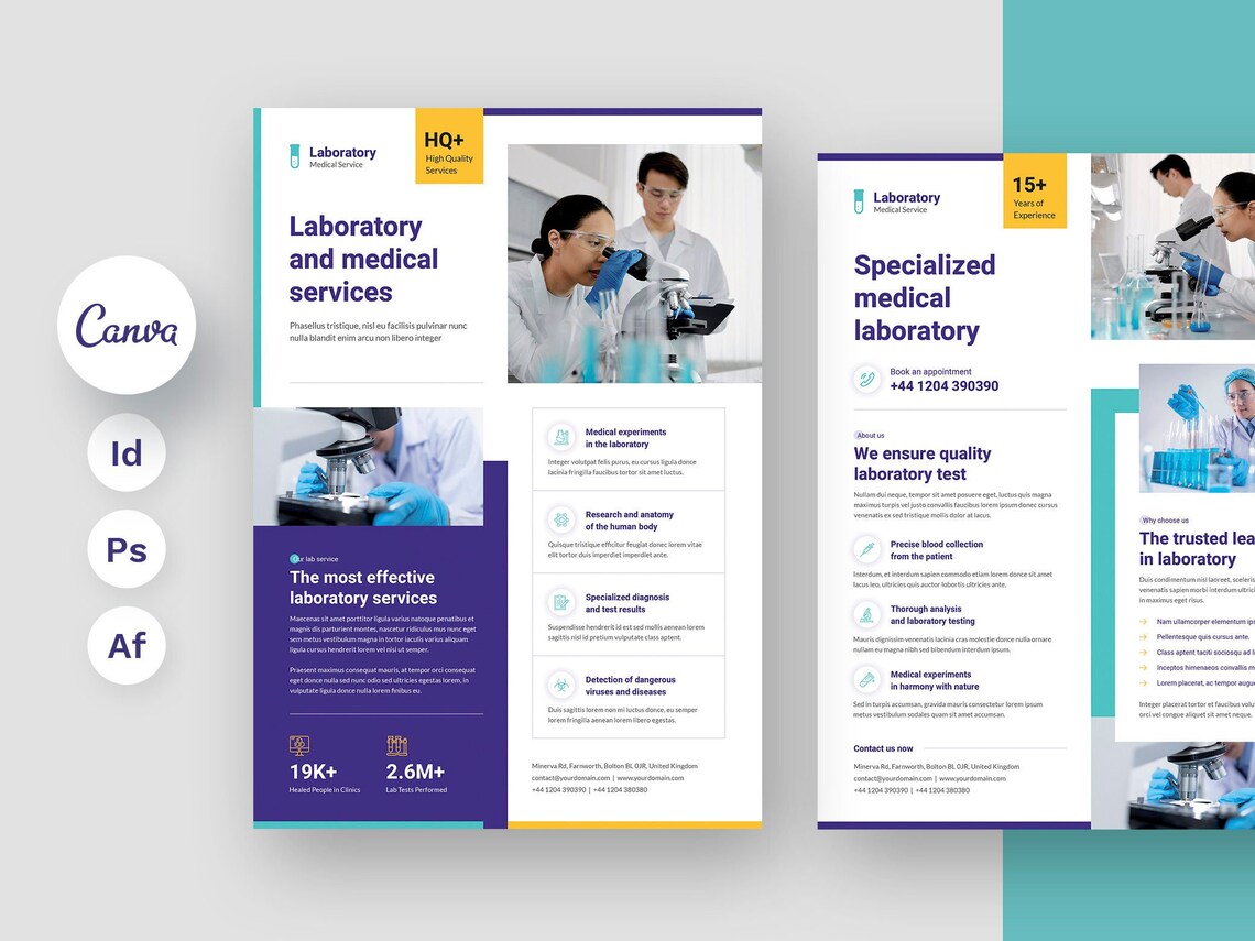 Laboratory Flyer Template, Medical Business Design (canva, PDF) - Etsy