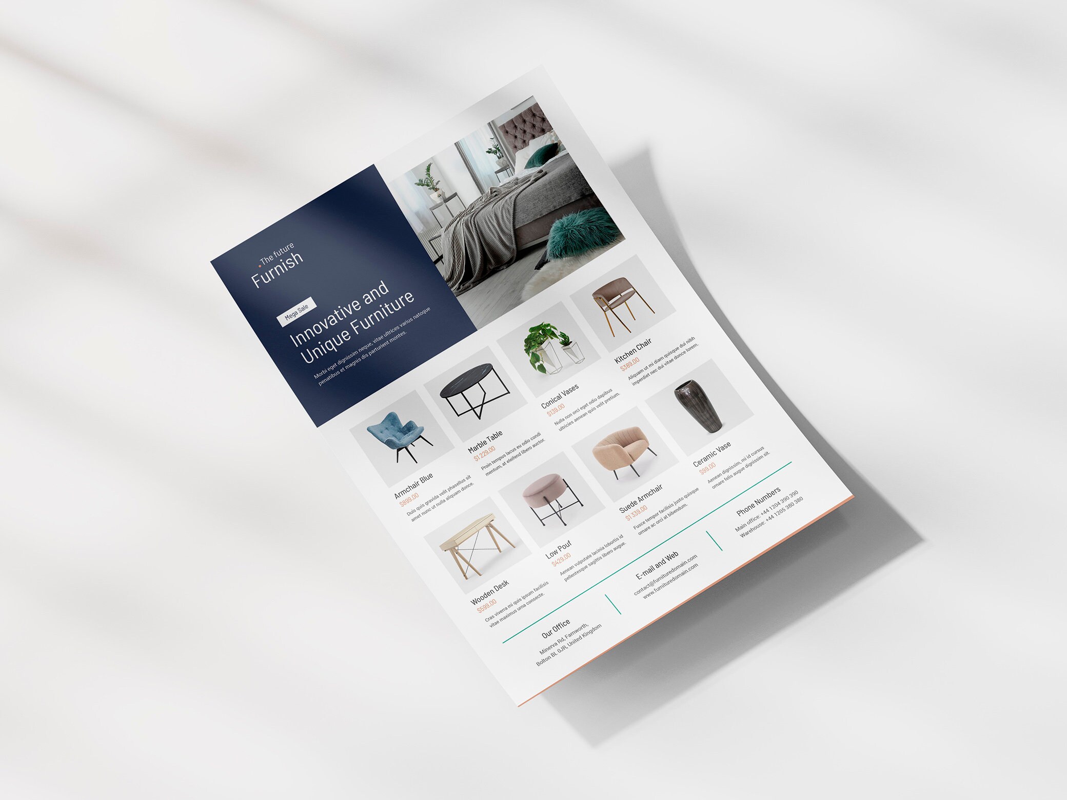 Furniture Company Catalog Flyer Canva Template, Product Presentation ...