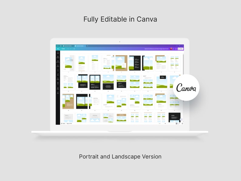 Canva Ebook Template, Architect Interior Design Portfolio (digital ...