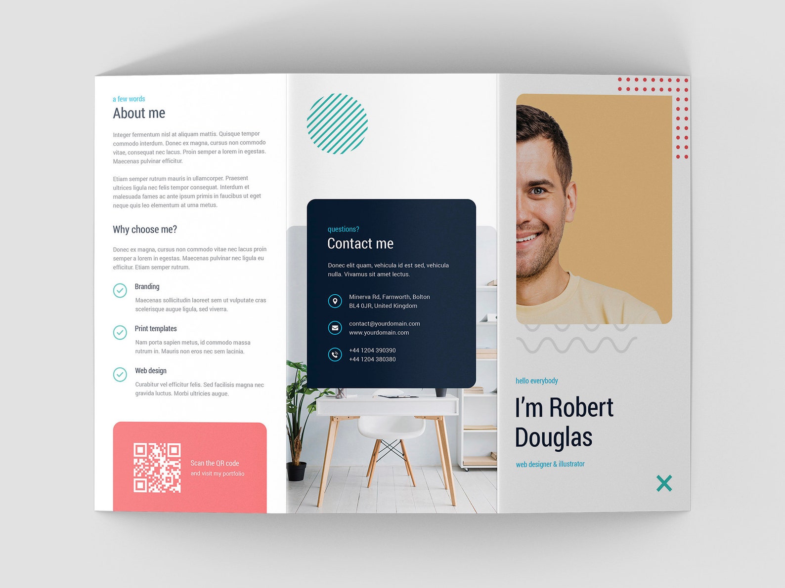 Resume Brochure Tri-fold Canva Template, MS Word Resume Design, Figma ...
