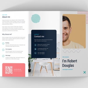 Resume Brochure Tri-fold Canva Template, MS Word Resume Design, Figma ...