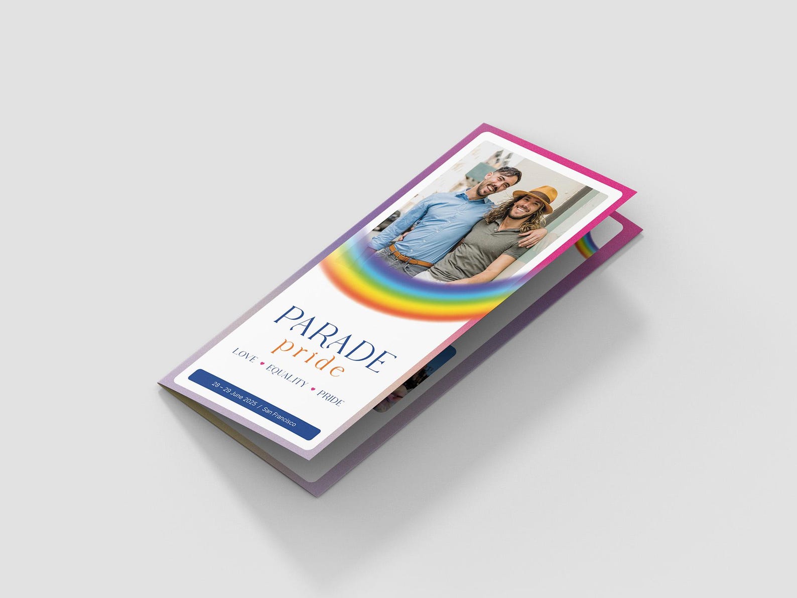 LGBT Pride Trifold Brochure Canva Template, Freedom Parade, Colorful ...