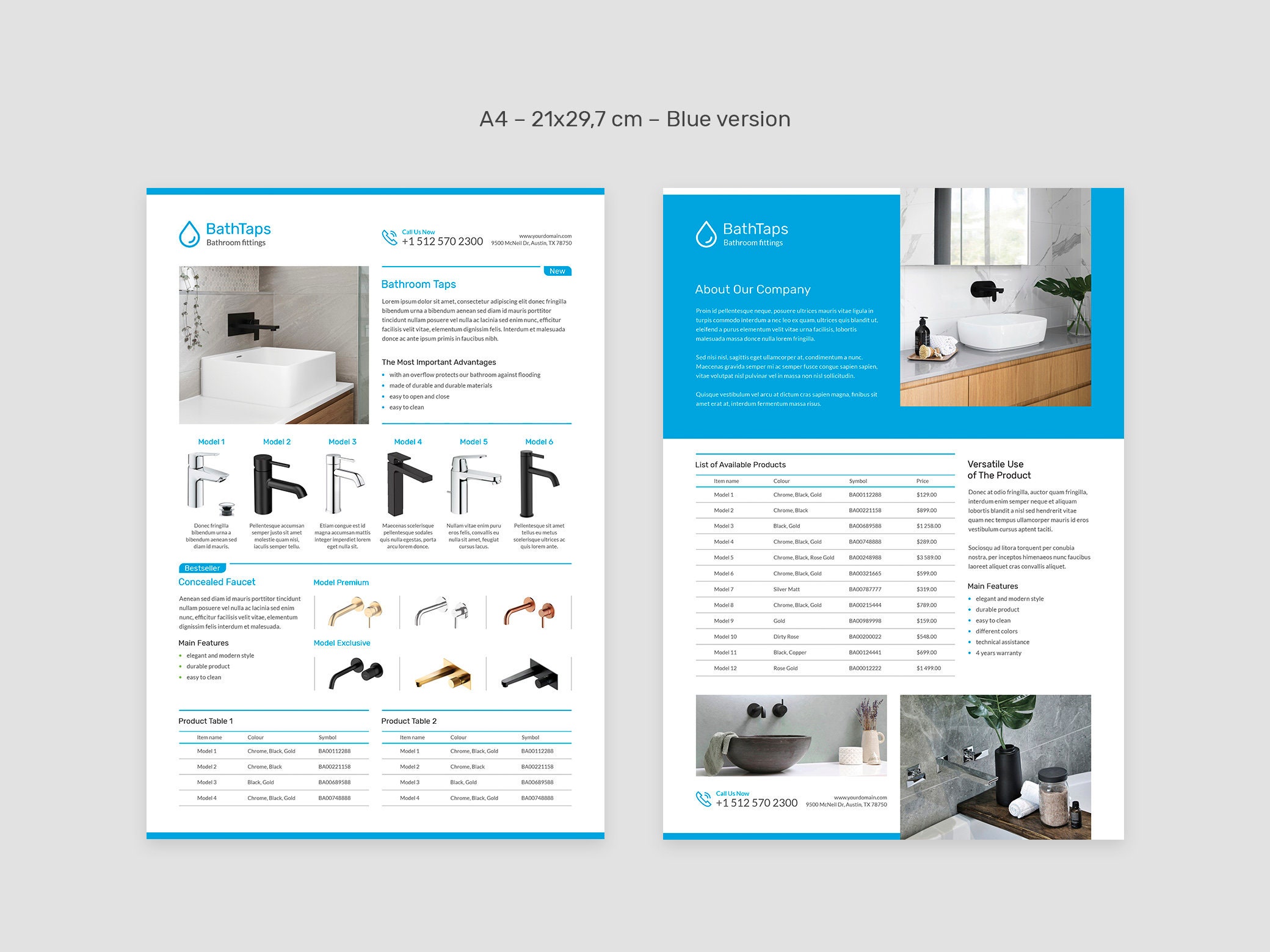 Tap Technical Data Flyer Canva Template, Product Description ...