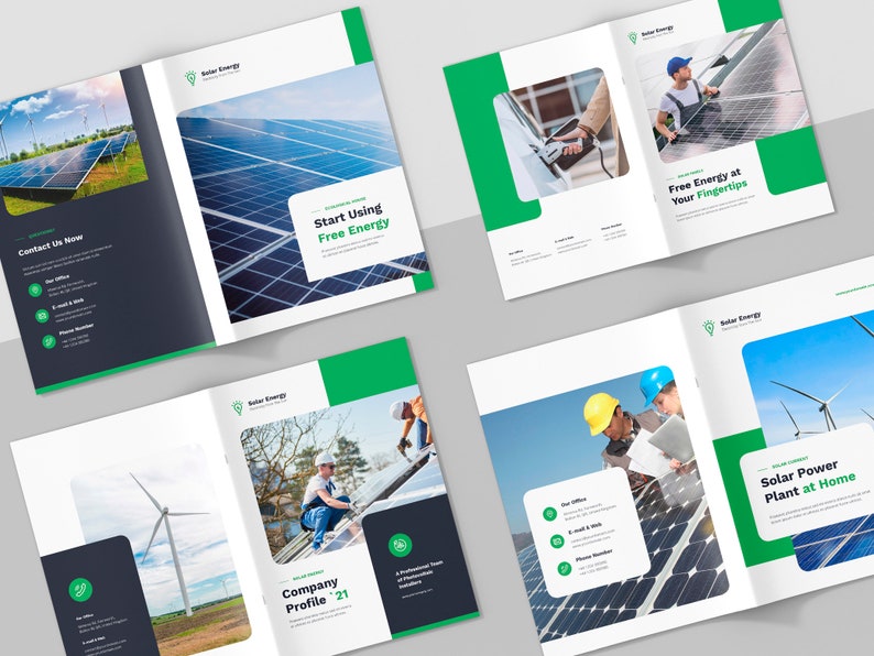 Solar Energy Company Profile, Canva Template, Indesign and Affinity ...