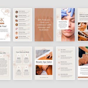 Spa Salon Instagram Post and Stories Canva Template, Spa Menu, Salon ...