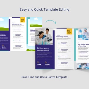 Laboratory Brochure Tri-fold, Canva Template, Medical Brochure Design ...