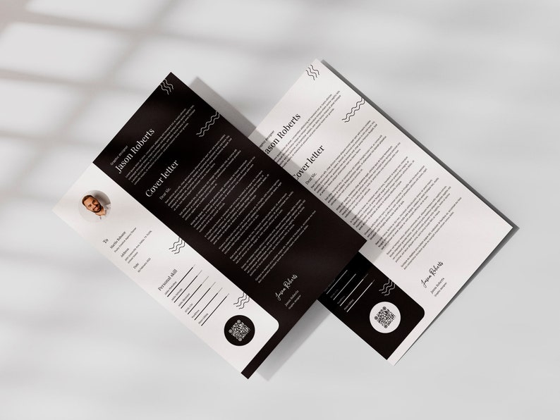 Modern Resume Template, Cover Letter, MS Word, Canva, Printable Design ...