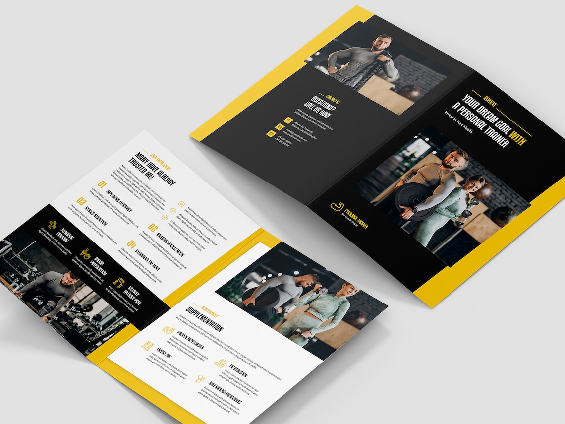 7 in 1 Personal Trainer Brochures Bundle, Canva Templates, Fitness ...