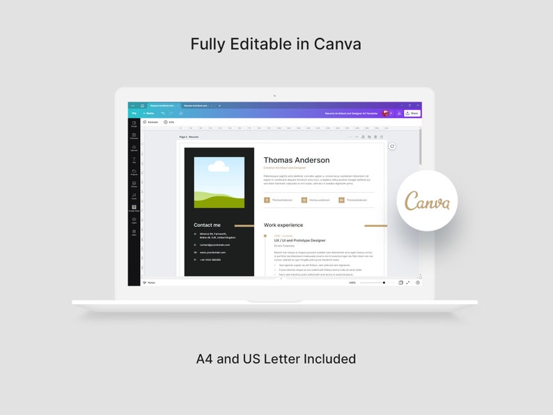 Resume and Cover Letter Template, Modern CV Design With Photo, Fully ...