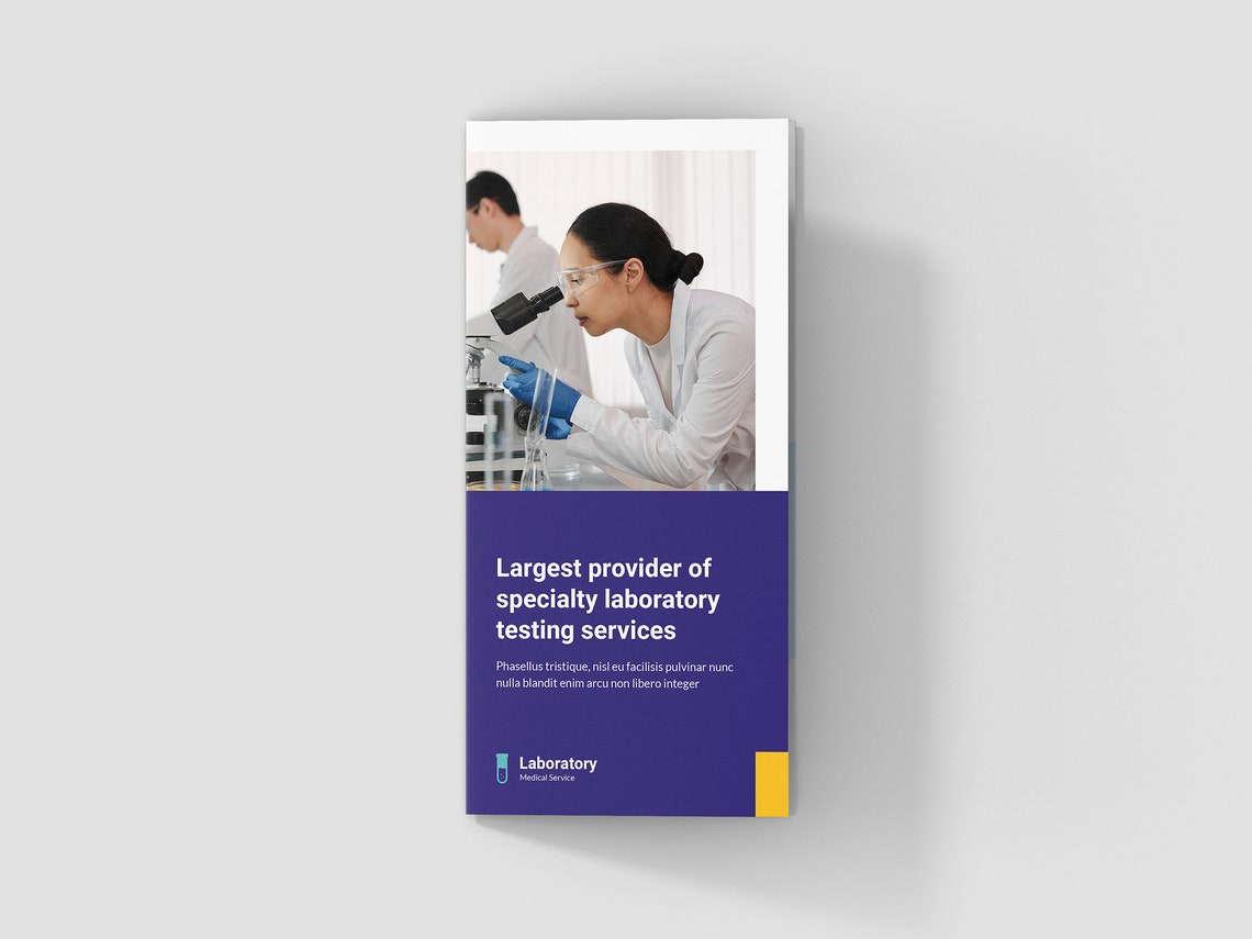 Laboratory Brochure Tri-fold, Canva Template, Medical Brochure Design ...