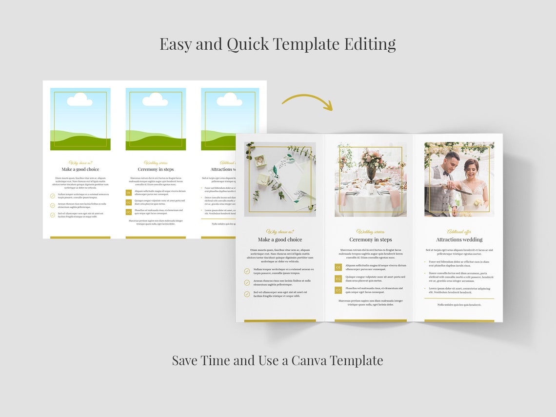 Wedding Offer Brochure Tri-fold, Wedding Planner, Photographer Client ...