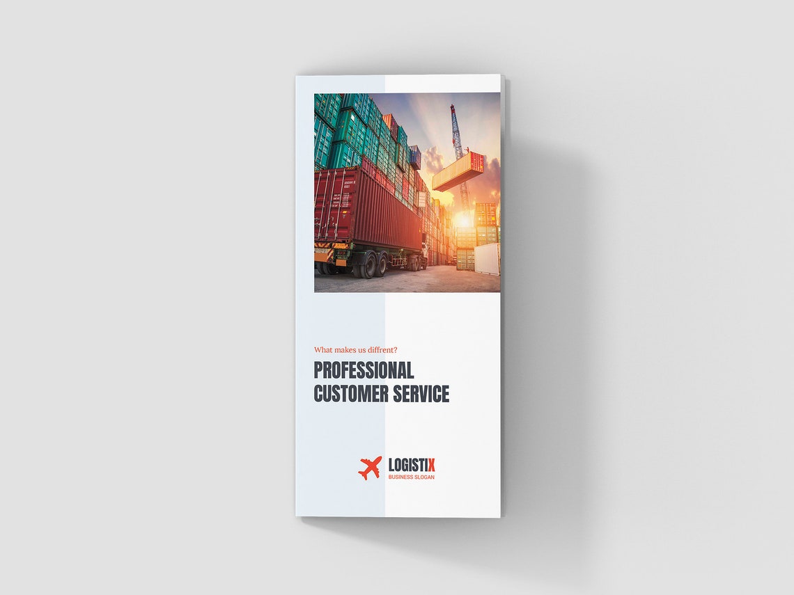 Transport Logistic Brochure Trifold Canva Template, Cargo, Yard ...