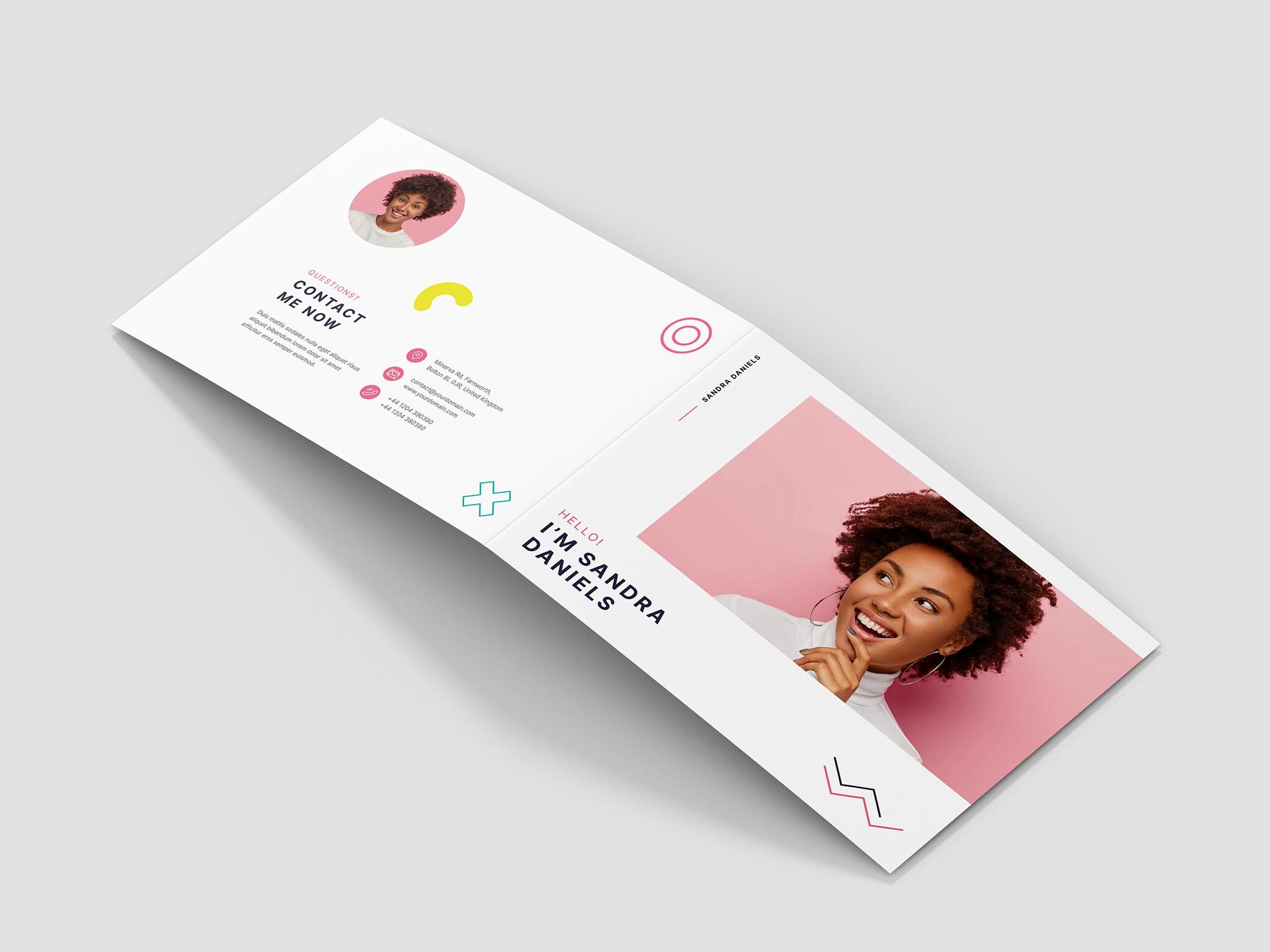 Resume Canva Template, Brochure Bi-fold Landscape, Horizontal Resume ...