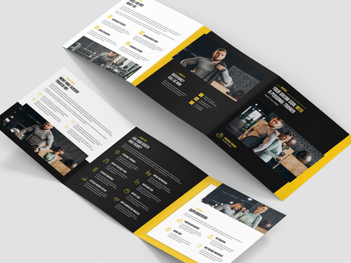 7 in 1 Personal Trainer Brochures Bundle, Canva Templates, Fitness ...