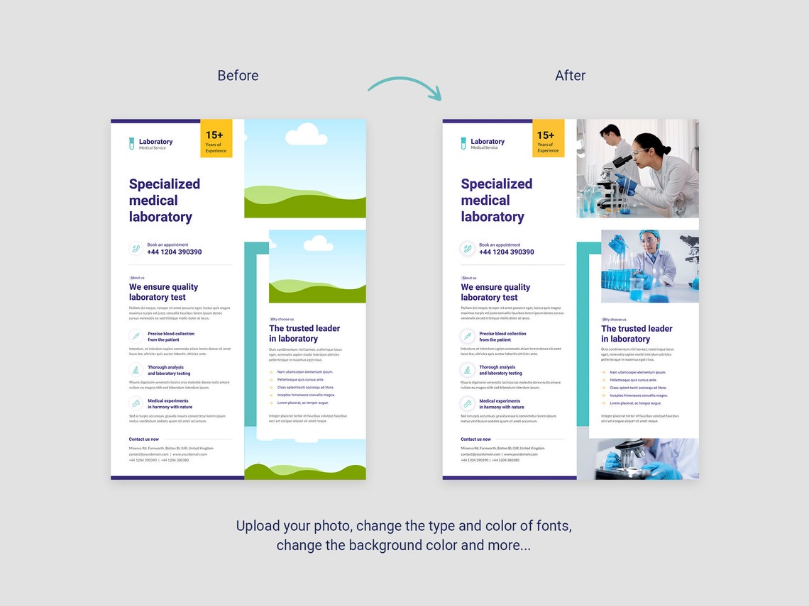 Laboratory Flyer Template, Medical Business Template, Doctor Flyer ...