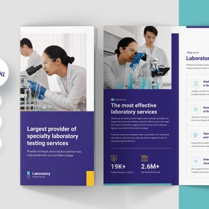 Laboratory Brochure Tri-fold, Canva Template, Medical Brochure Design ...