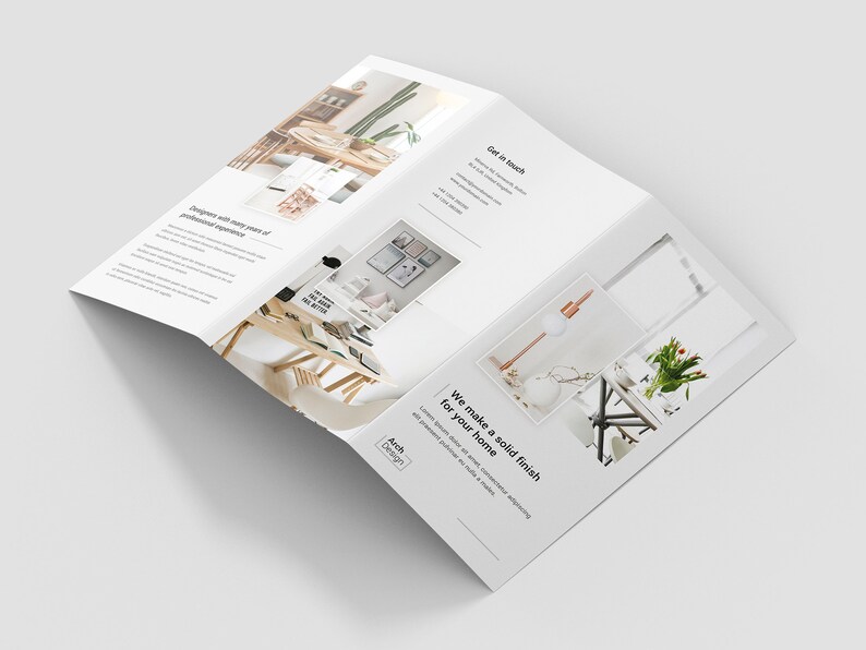 Architectural Studio Brochure Tri-fold Canva Template, Interior Design ...
